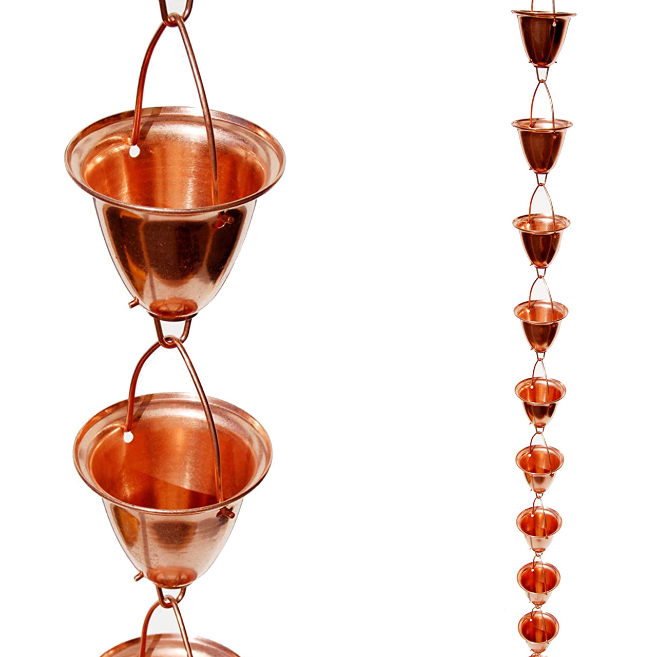Stanwood Rain Chain - Copper Rain Chain Large Cup/Bell 8-ft - Stanwood ...