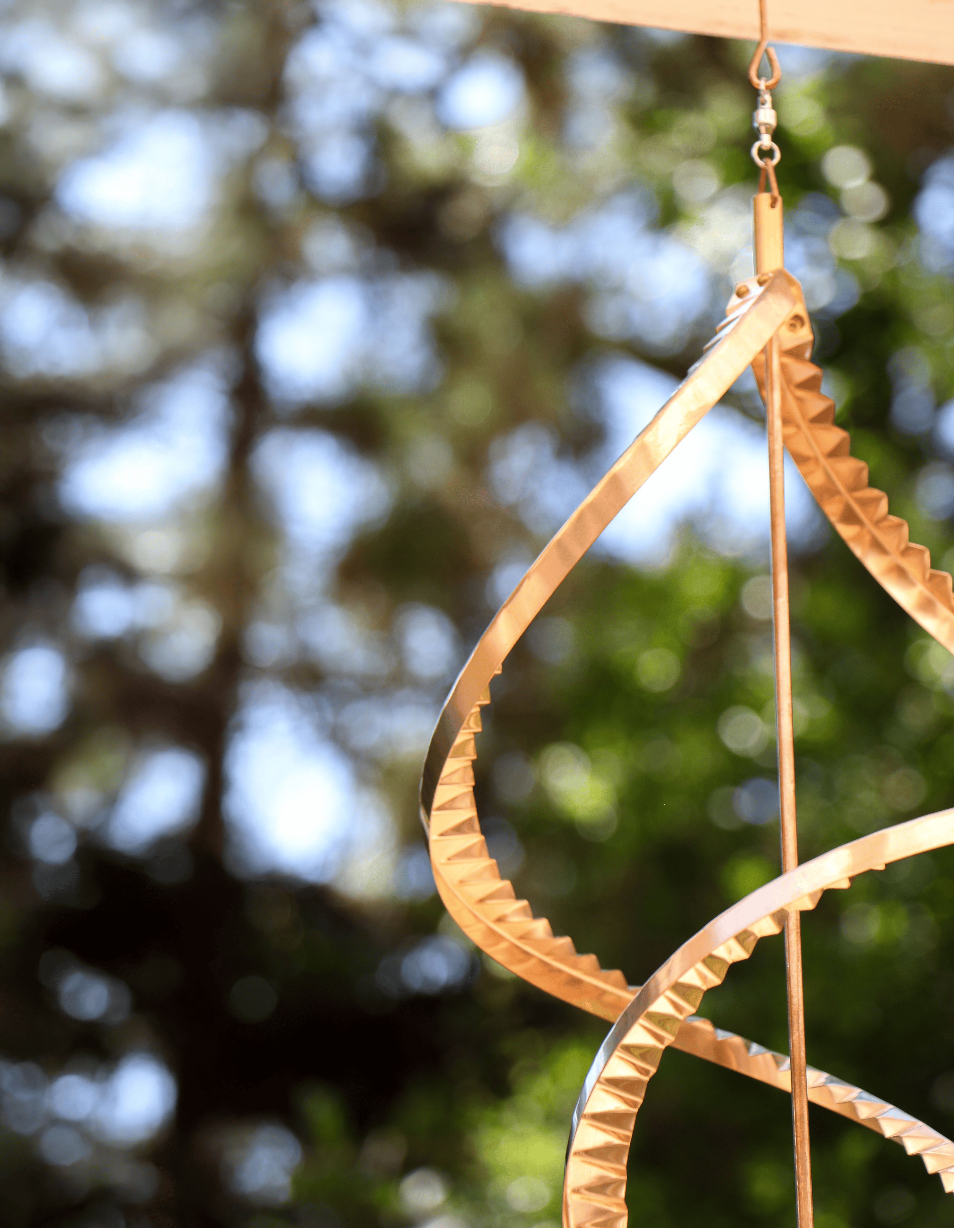 Stanwood Wind Sculpture: Kinetic Copper Spinner - Mini Dual Helix
