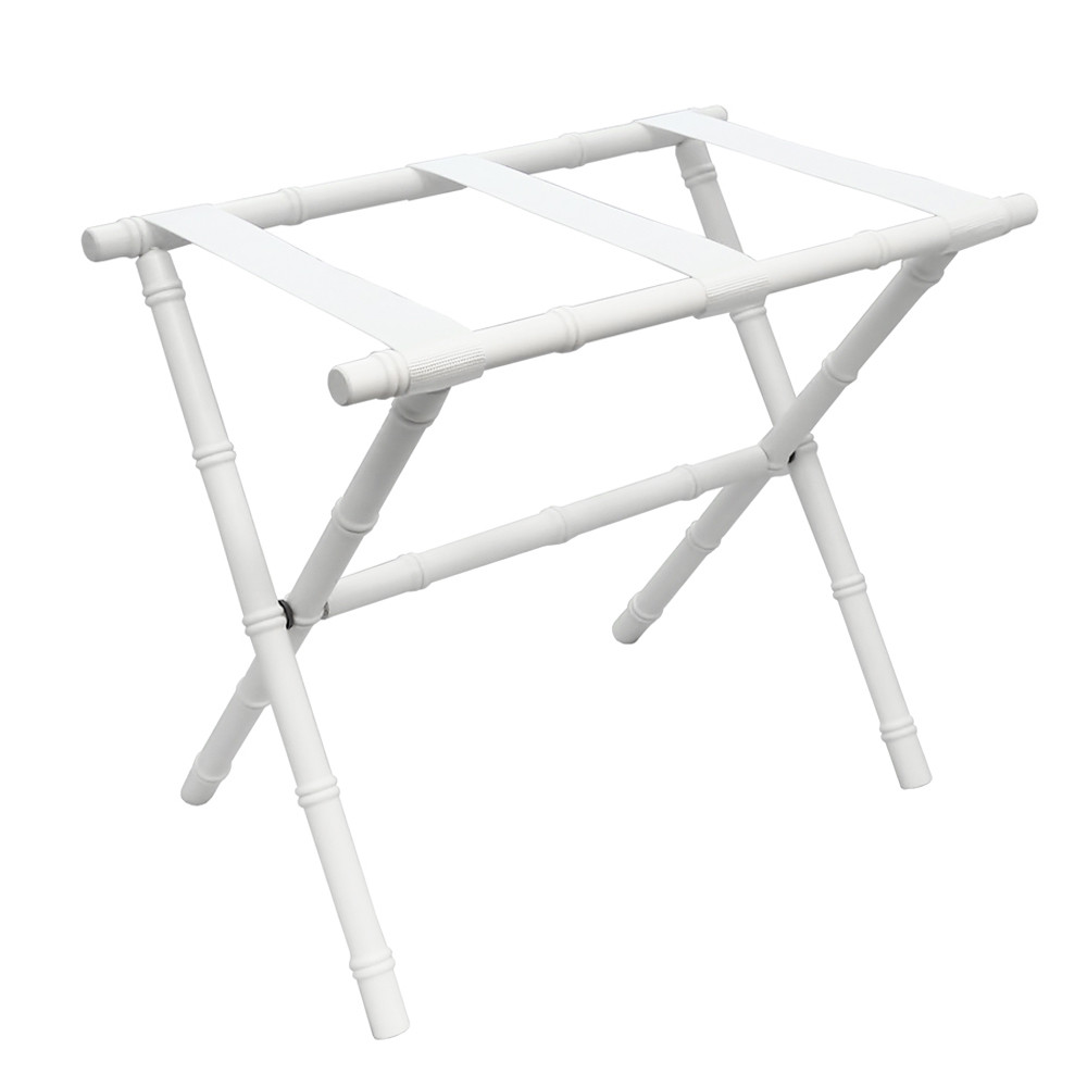 White Faux Bamboo Luggage Rack - The Silver Oyster