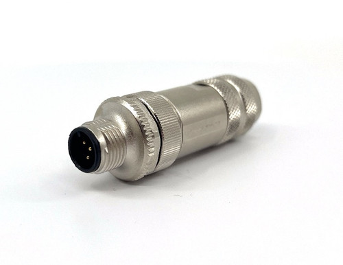 CAN M12 round plug (A-coded) connector 119030002 - InduSol America, LLC
