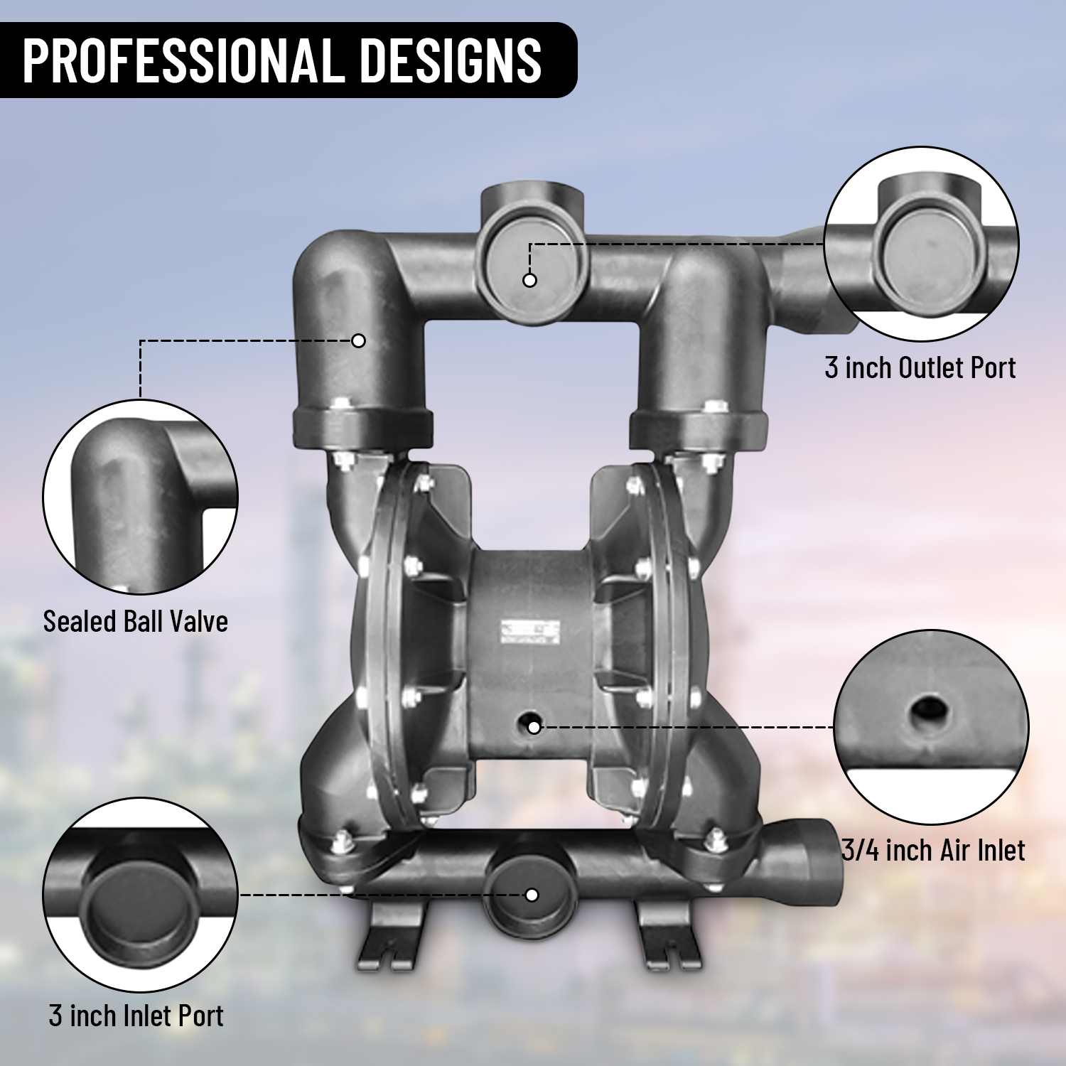 BlackLine 3” Bolted Metallic Aluminum Diaphragm Pump