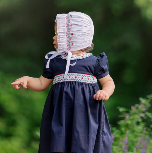 Girls Holiday Smocked Lace Bonnet I Feltman Brothers