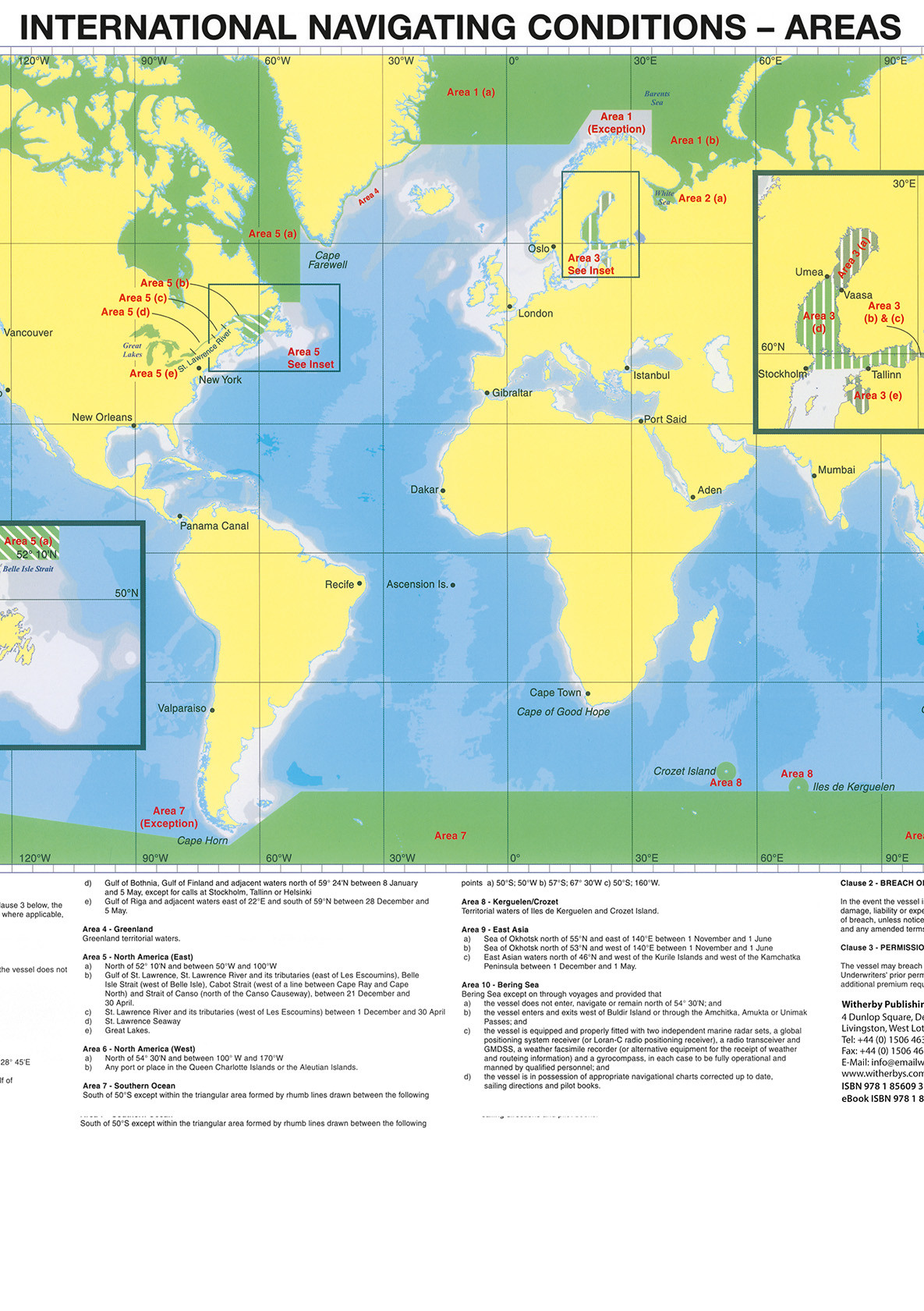 International Navigating Conditions Area Limits Map - Eleventh Edition ...