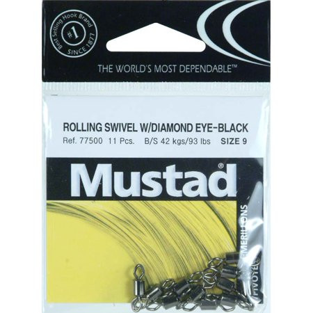 ROLLING SWIVEL W/DIAMOND EYE - BLACK - Fly Angler Distributing Inc