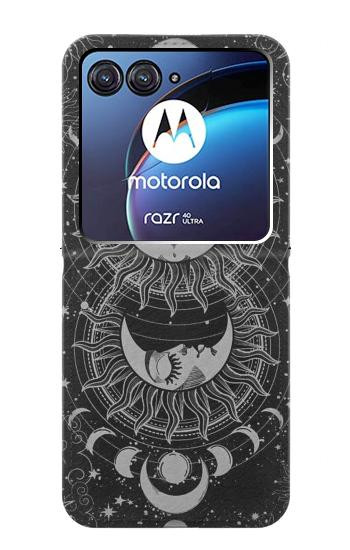 S3854 Mystical Sun Face Crescent Moon Case For Motorola Razr 40 Ultra