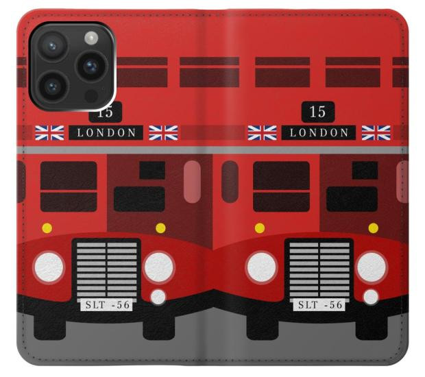 S2058 England British Double Decker Bus Case For iPhone 15 Pro Max