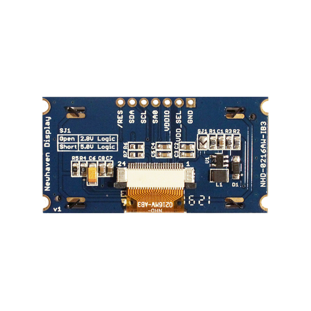 Blue 16x2 Character Modular OLED | Arduino Ready with I2C Interface