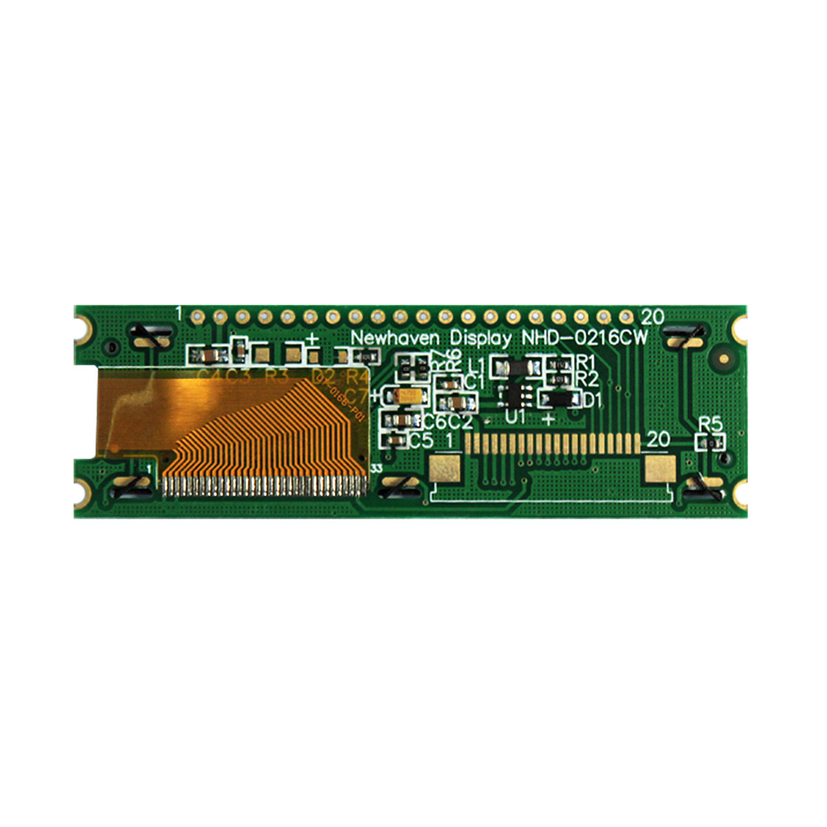 Red 16x2 Character Slim OLED Module