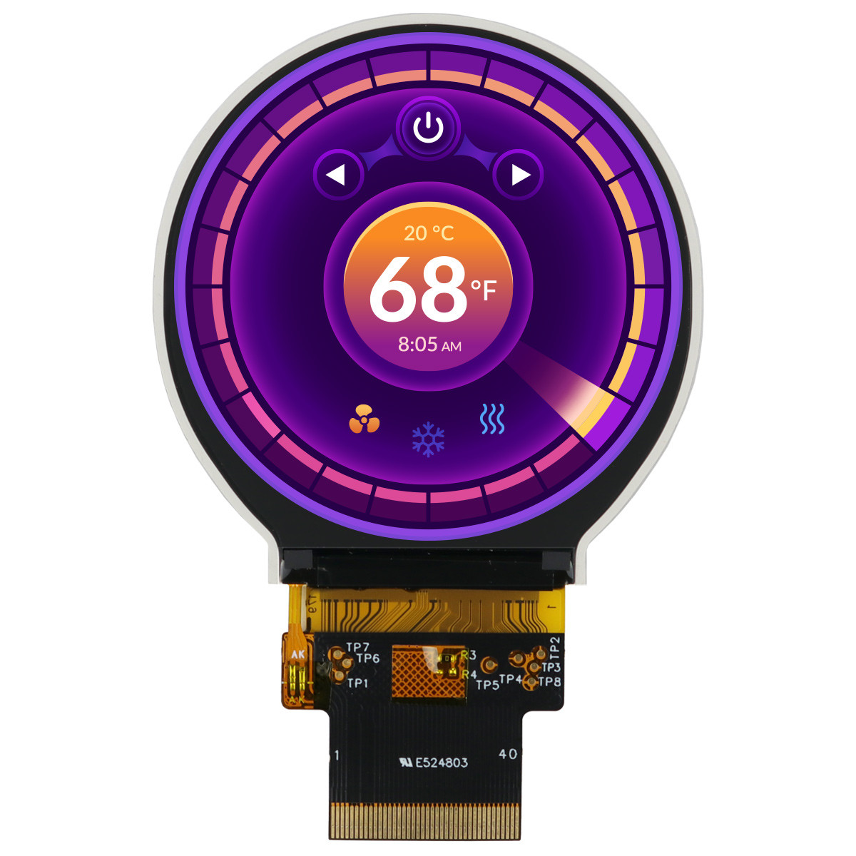 2.1 inch 480x480 Round IPS TFT LCD Display | Circular Color LCD