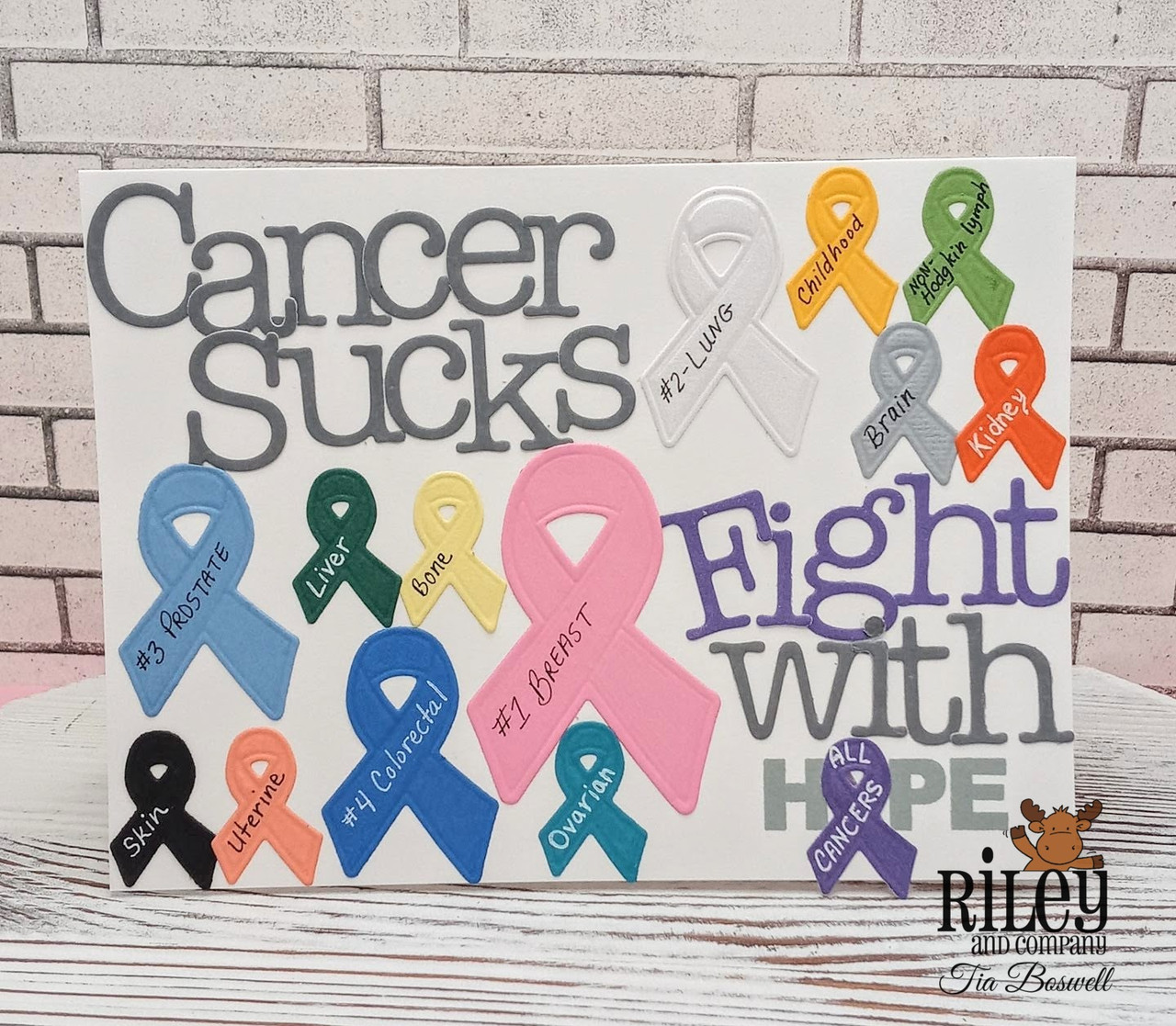 Crafters Against Cancer stamp set and die - Riley & Company