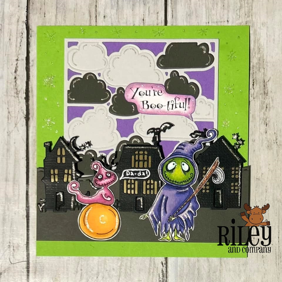 Spooky Hollow "Boo" clear stamp set - Riley & Company