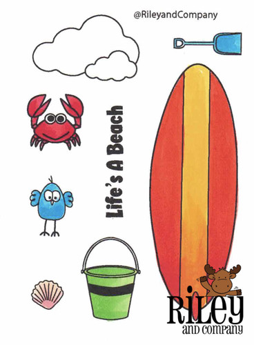 Surf Board stamp and die set - Riley & Company