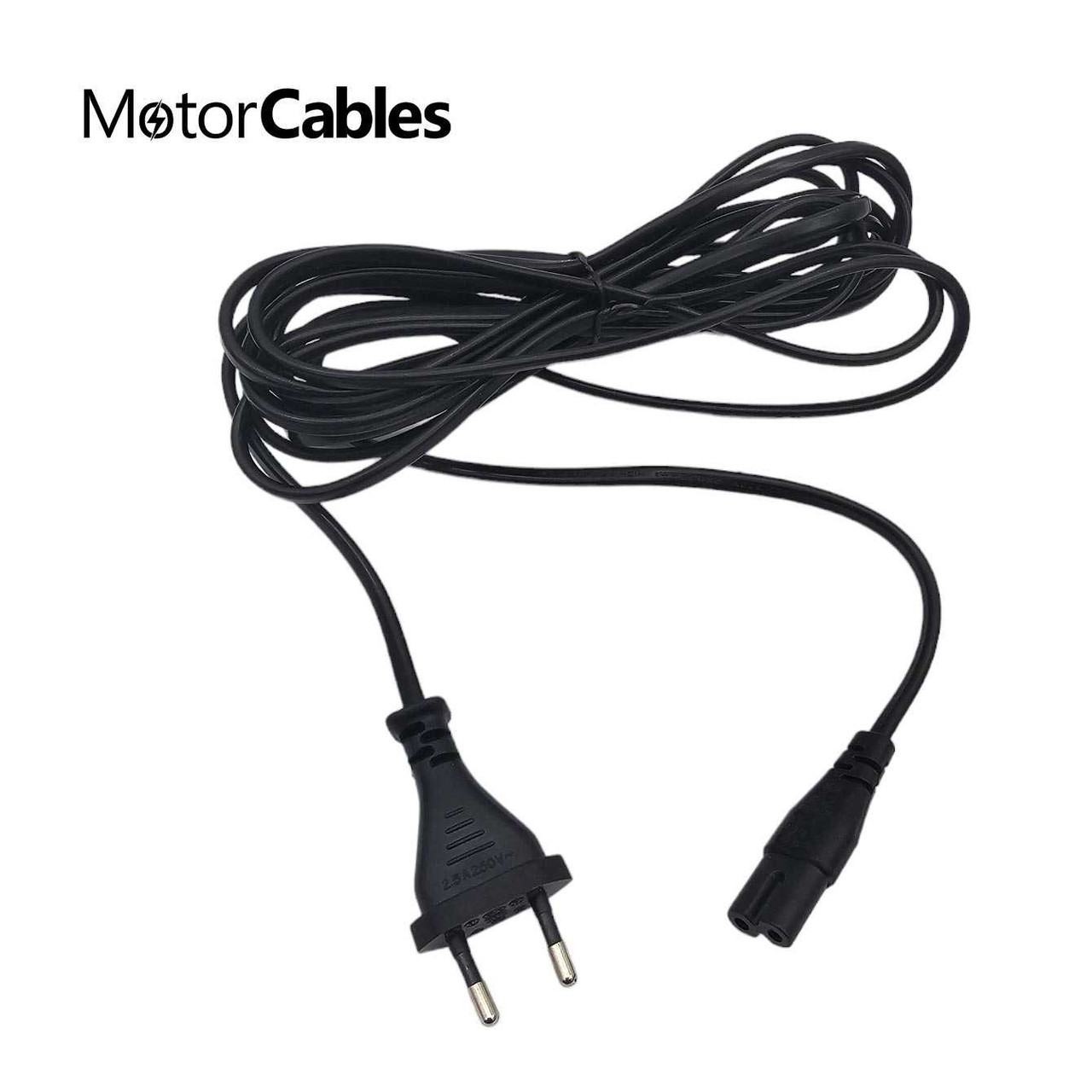 Europlug 2 Pin Power cord to C7 Connector Appliance 5 Metres 625W