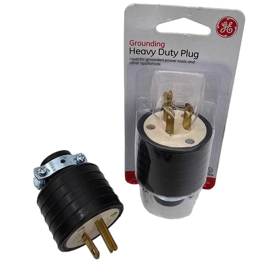 Heavy Duty US 3-Pin Rubber Plug - 15A 125V Rubber