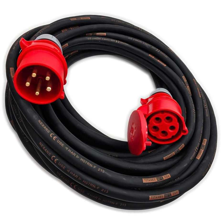 Three-Phase 32A to 16A: CEE 5-Pin Plug to Socket