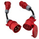 Three-Phase 32A to 16A: CEE 5-Pin Plug to Socket