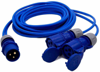 2-Way 240V CEE Plug to Coupler Splitter Cable | UK-Made, Durable & IP44 ...