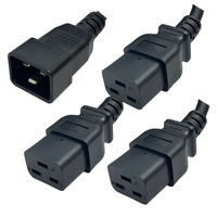 IEC320 C20 Male Plug to 3 Way C19 Connectors 4.5 Meters / 15 Feet 20A ...