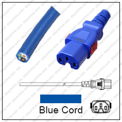 Cord Blunt/C15 WS-Lock Blue 4.5m/15' 15A/250V 14/3 SJTW - Tropical IT