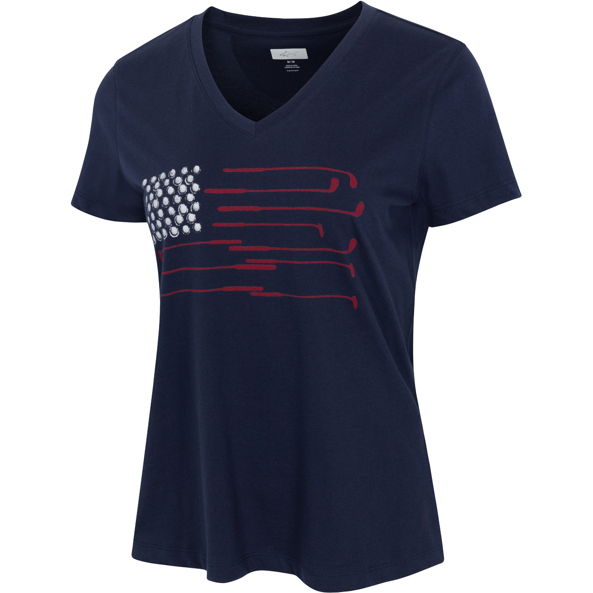Women's American Flag V-Neck T-Shirt - Greg Norman Collection