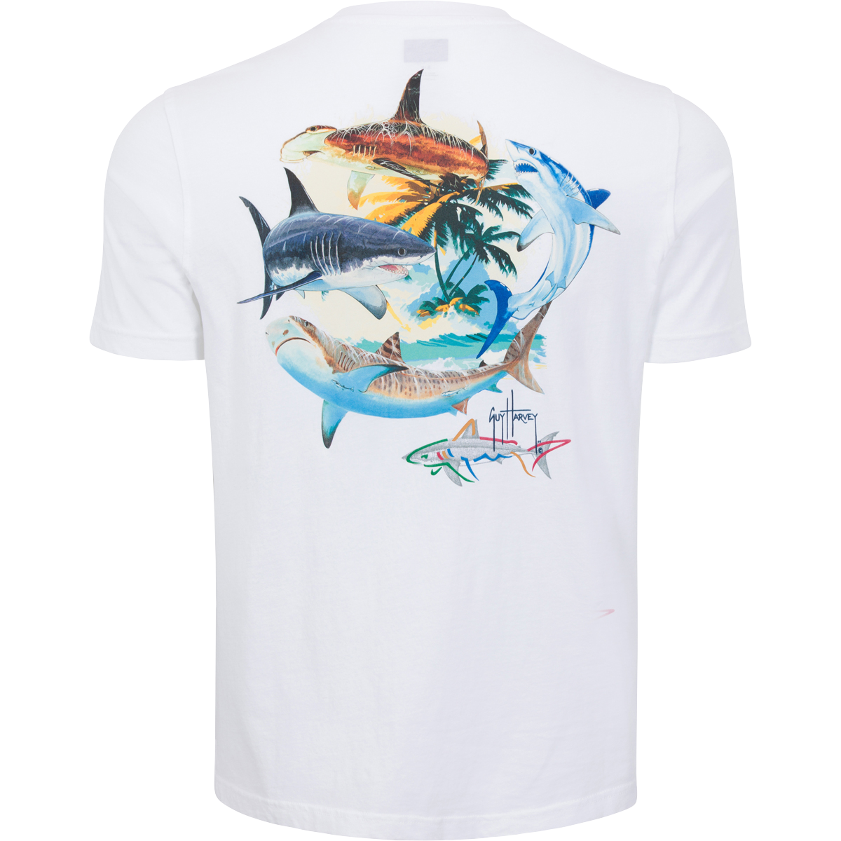 Circling Sharks Guy Harvey Tee - Greg Norman Collection