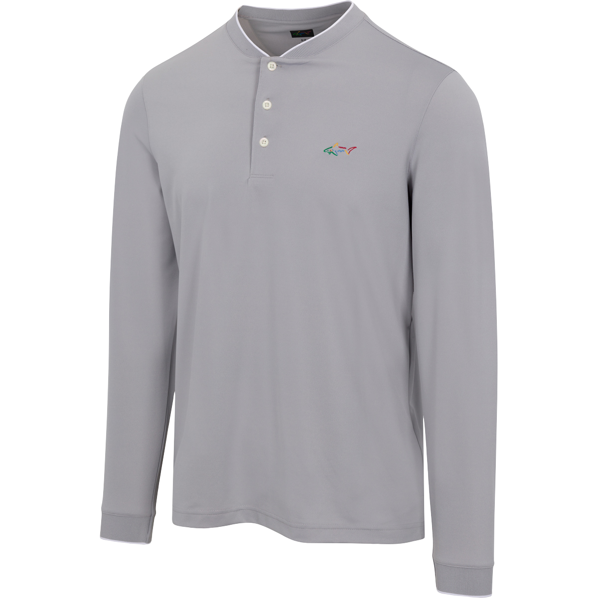 Long Sleeve Baseball Collar Pique Shark Polo - Greg Norman Collection