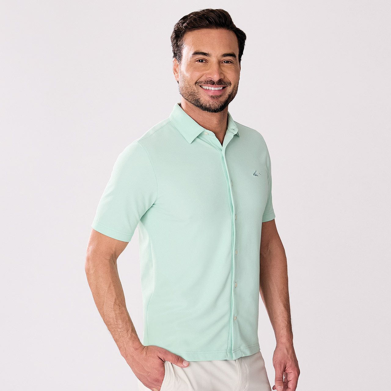 Full Button Pique Polo - Greg Norman Collection
