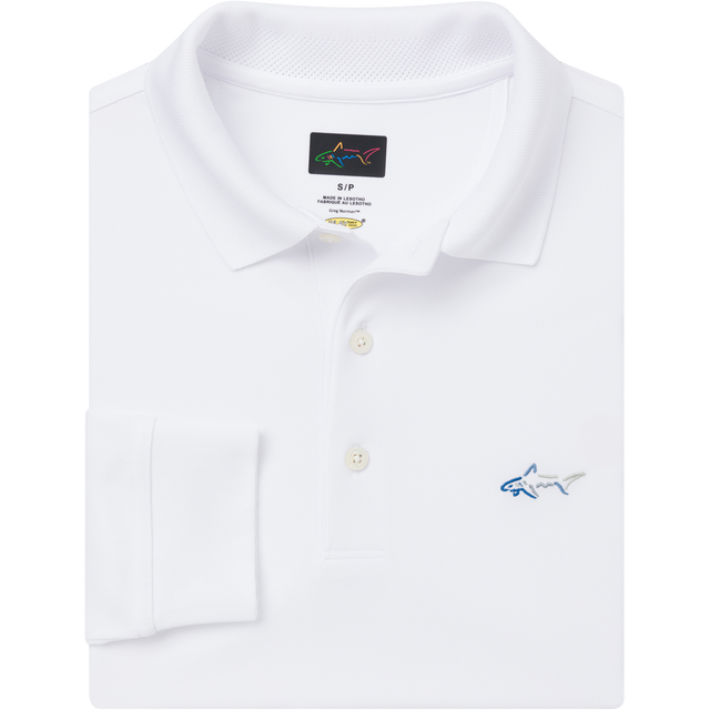 Long Sleeve Pique Shark Polo - Greg Norman Collection