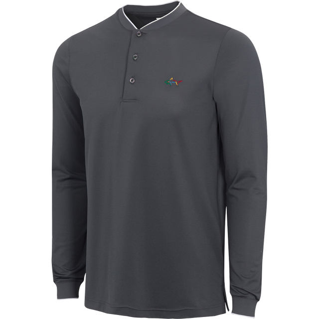 Long Sleeve Baseball Collar Pique Shark Polo - Greg Norman Collection