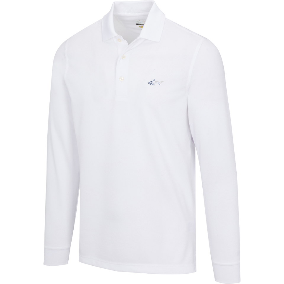 Long Sleeve Pique Shark Polo - Greg Norman Collection