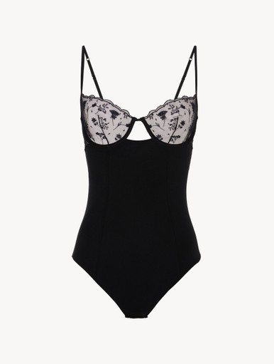 Body in onyx mit besticktem Tüll | La Perla