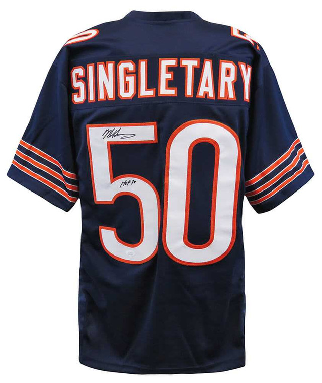 Mike Singletary HOF 98 Autographed Chicago Bears Navy Custom Jersey JSA