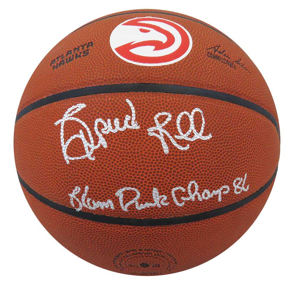 Spud Webb Signed Wilson Atlanta Hawks Logo NBA Basketball w/Slam Dunk ...