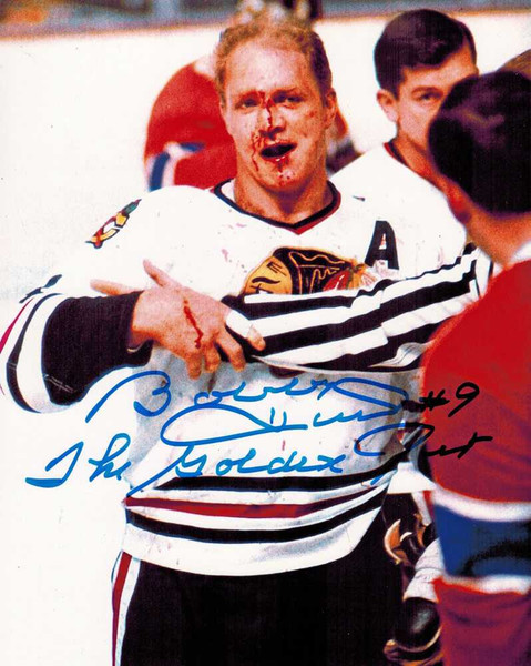 Bobby Hull Signed Blackhawks 'Blood' 8x10 Photo w/The Golden Jet ...