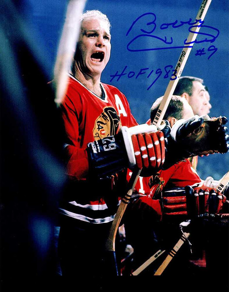 Bobby Hull Signed Chicago Blackhawks Yelling 8x10 Photo w/HOF 1983 ...