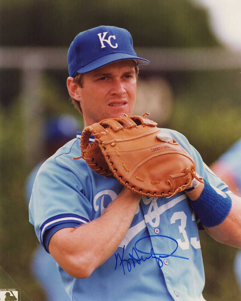 Kevin Seitzer Signed Kansas City Royals Glove In Hand 8x10 Photo ...
