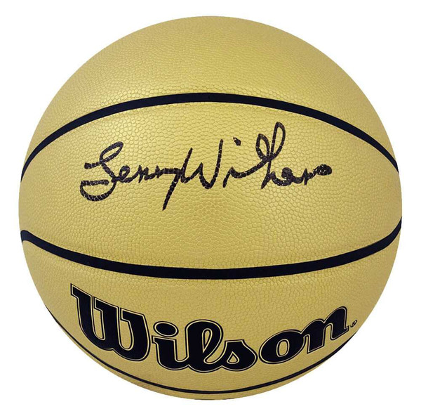 Lenny Wilkens Signed Wilson Gold Full Size NBA Basketball - Schwartz ...