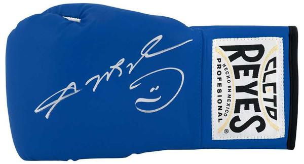 Sugar Ray Leonard Signed Cleto Reyes Blue Boxing Glove - Schwartz ...