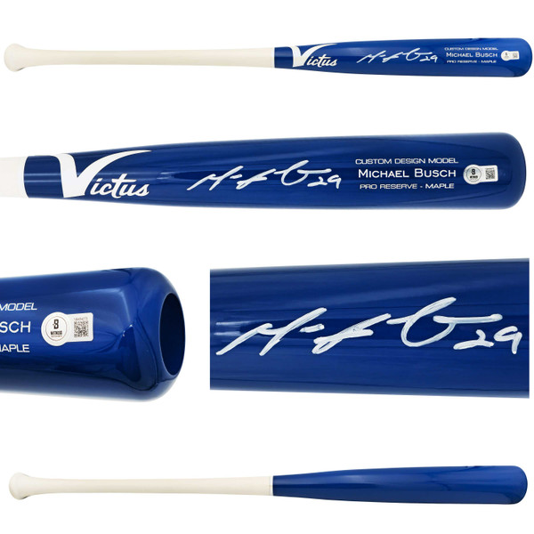 Michael Busch Autographed Blue Victus Player Model Baseball Bat Chicago ...