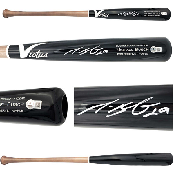 Michael Busch Autographed Black Victus Player Model Baseball Bat ...