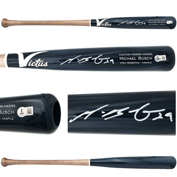 Michael Busch Autographed Navy Victus Player Model Baseball Bat Chicago ...