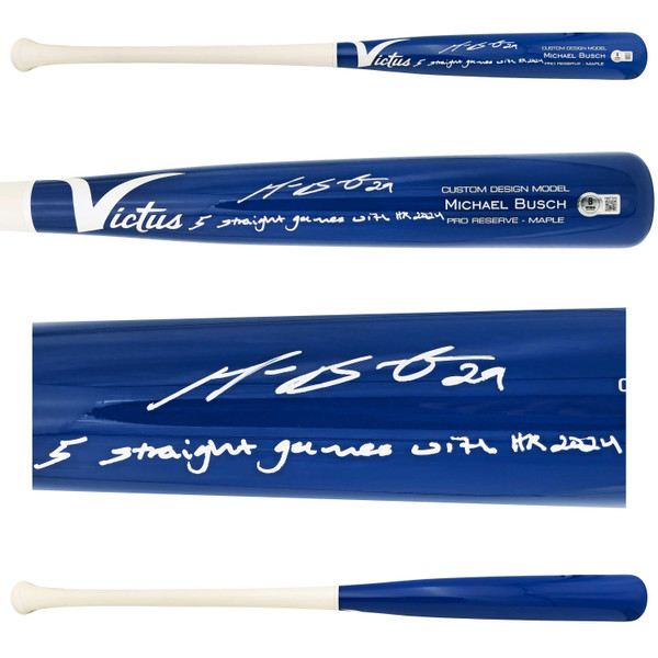 Michael Busch Autographed Blue Victus Player Model Baseball Bat Chicago ...
