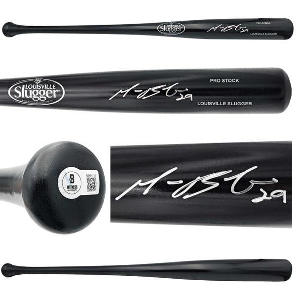 Michael Busch Autographed Black Louisville Slugger Pro Stock Baseball ...