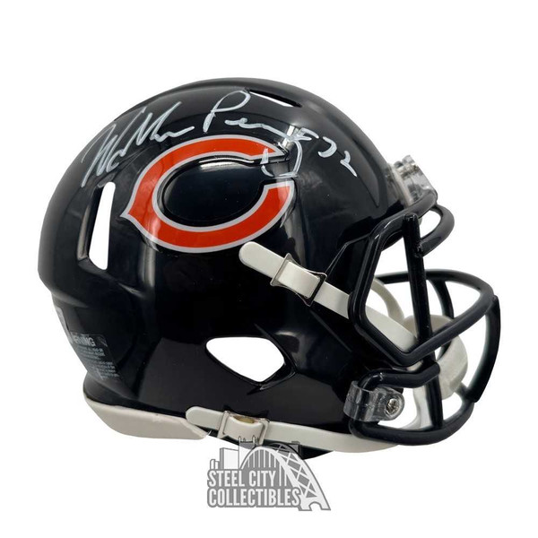 William Perry Autographed Chicago Speed Mini Football Helmet - BAS