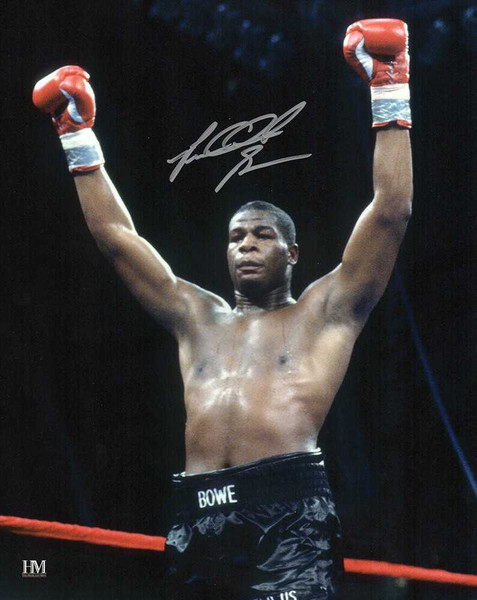 Riddick Bowe Signed Boxing Arms Raised 8x10 Photo