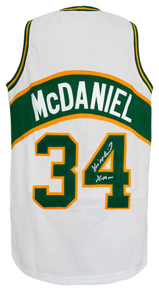 Seattle SuperSonics Xavier McDaniel Signed White Throwback Jersey w/X-Man