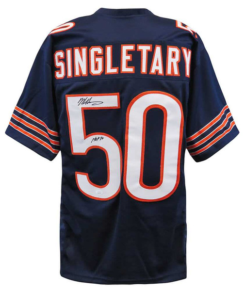 Mike Singletary HOF 98 Autographed Chicago Bears Navy Custom Jersey JSA