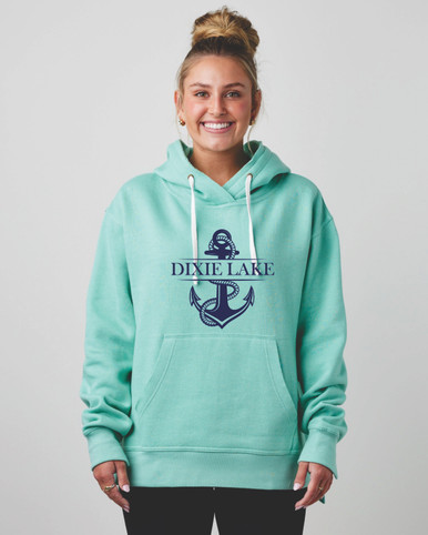 Dixie Lake Side Split Hoodie with Dixie Anchor