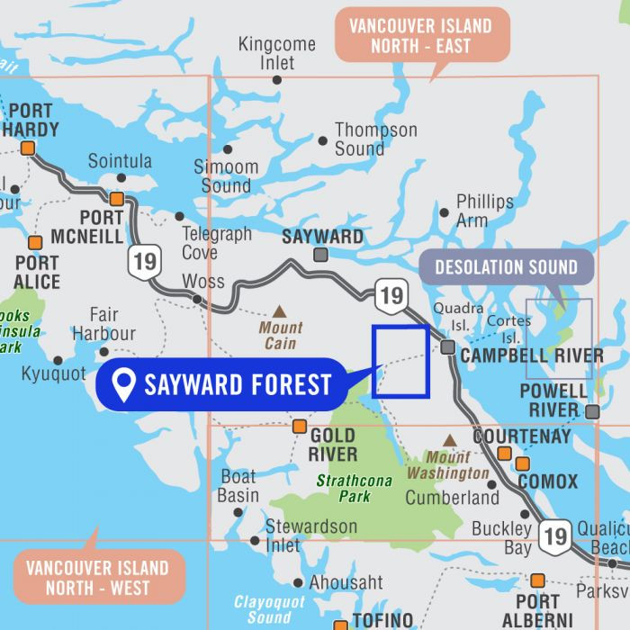 SAYWARD FOREST CANOE ROUTE MAP BC ADVENTURE MAPS