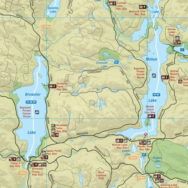 SAYWARD FOREST CANOE ROUTE MAP BC ADVENTURE MAPS